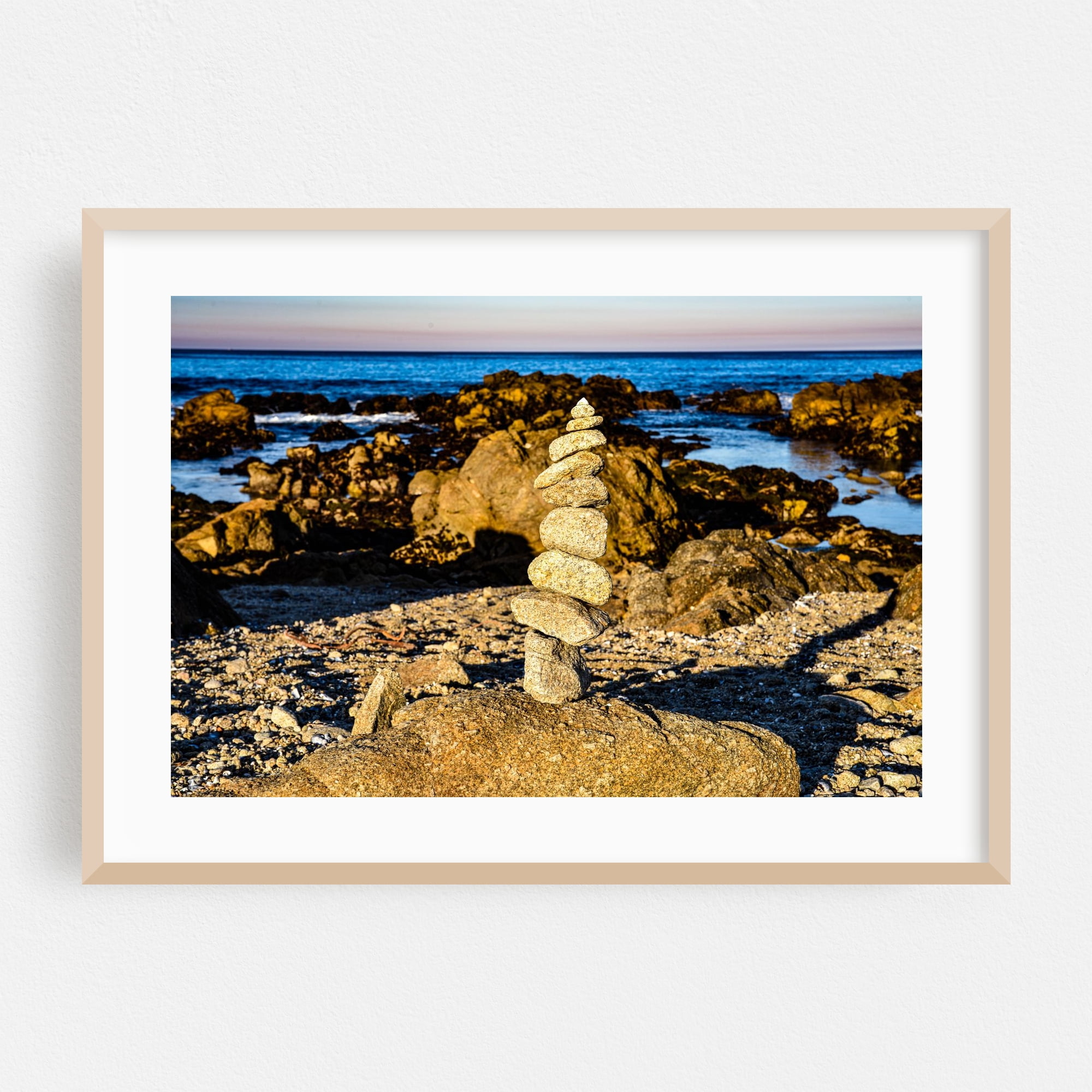 balanced zen rock stack on shore - Pacific Grove California Photography ...