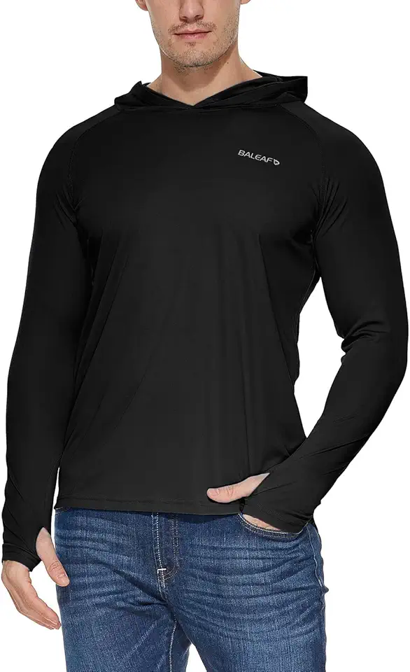 baleaf Men's Sun Protection Hoodie Shirt UPF 50+ Long Sleeve UV SPF T ...