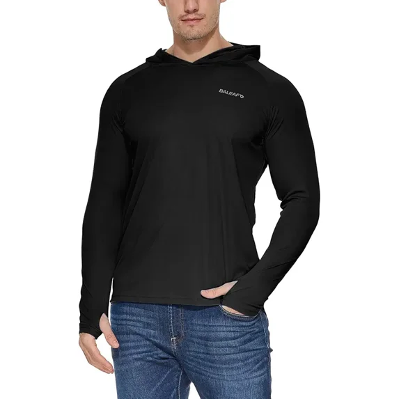 baleaf Men's Sun Protection Hoodie Shirt UPF 50+ Long Sleeve UV SPF T ...