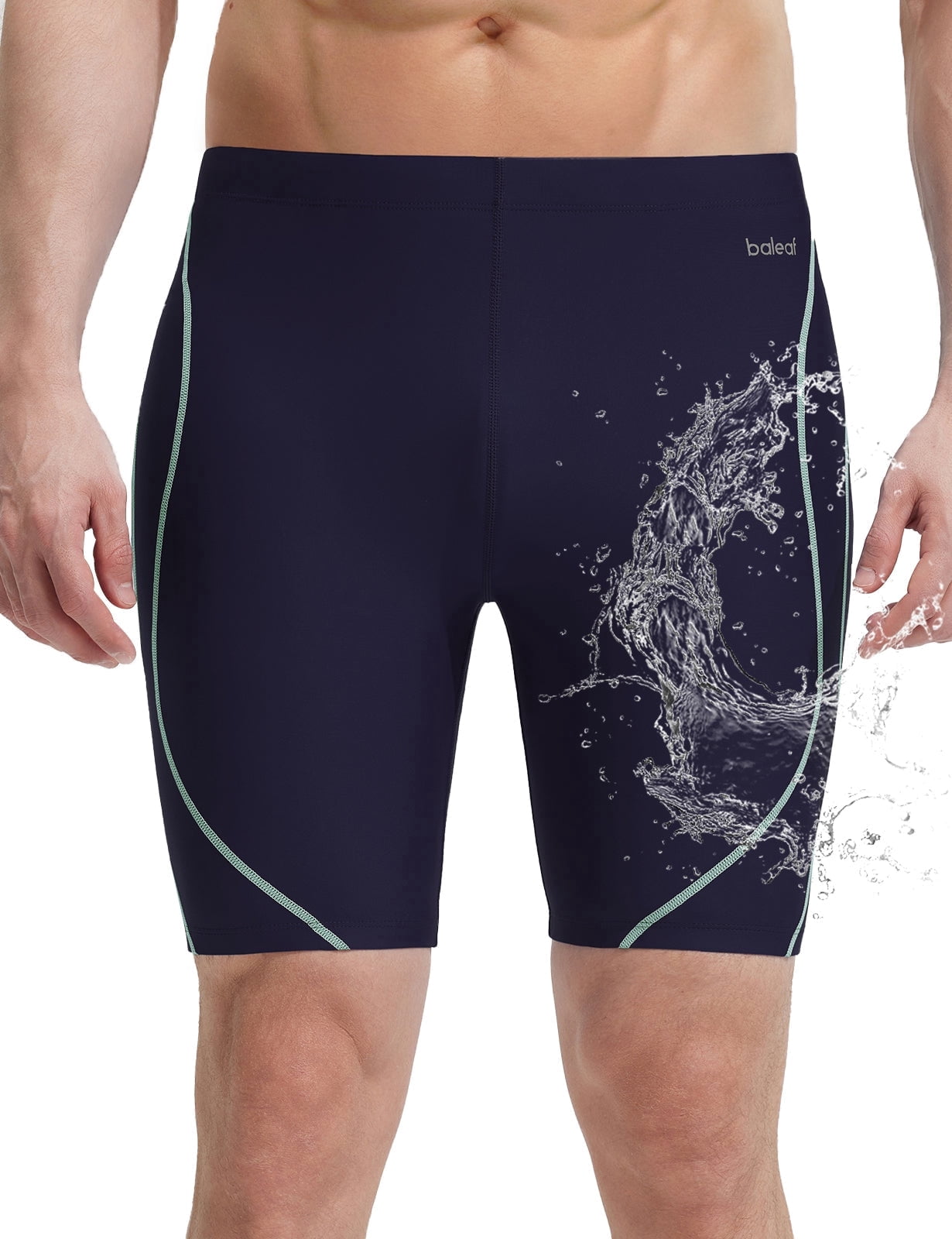 baleaf Men's Swim Trunks Square Leg Swimming Jammers Quick Dry Athletic ...