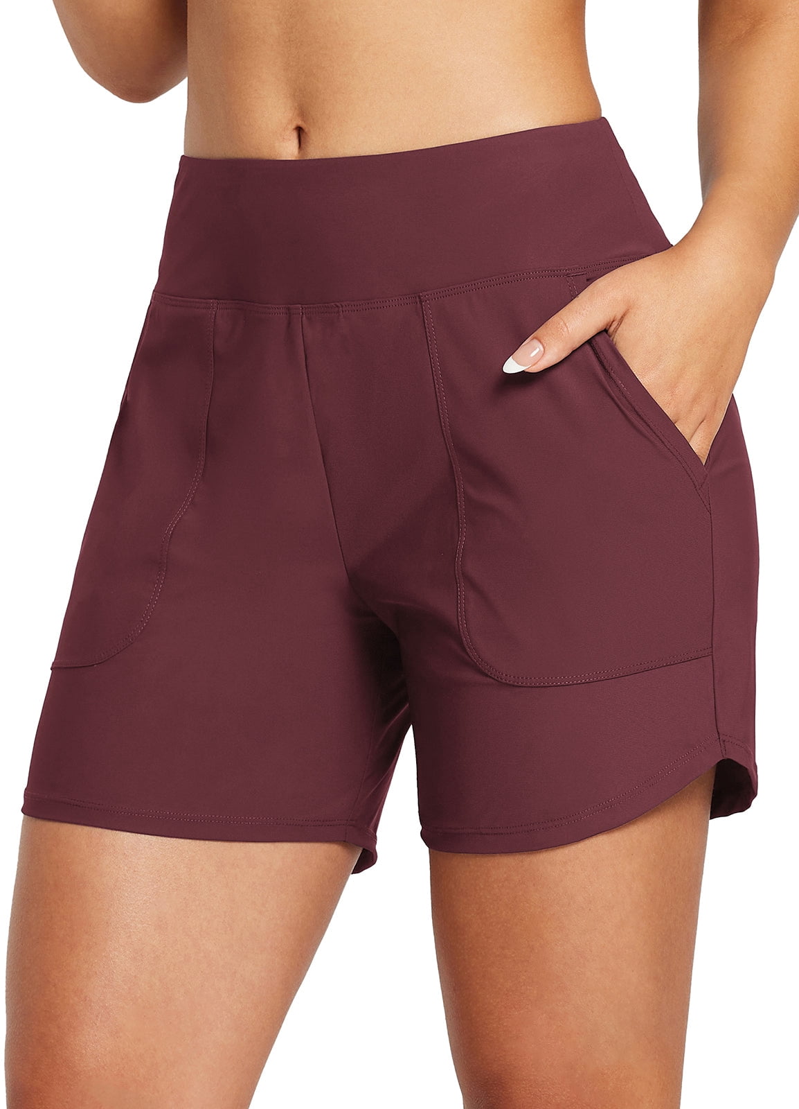 baleaf Women's Swim Board Shorts 5 inch Swimming Bottoms High Waisted ...