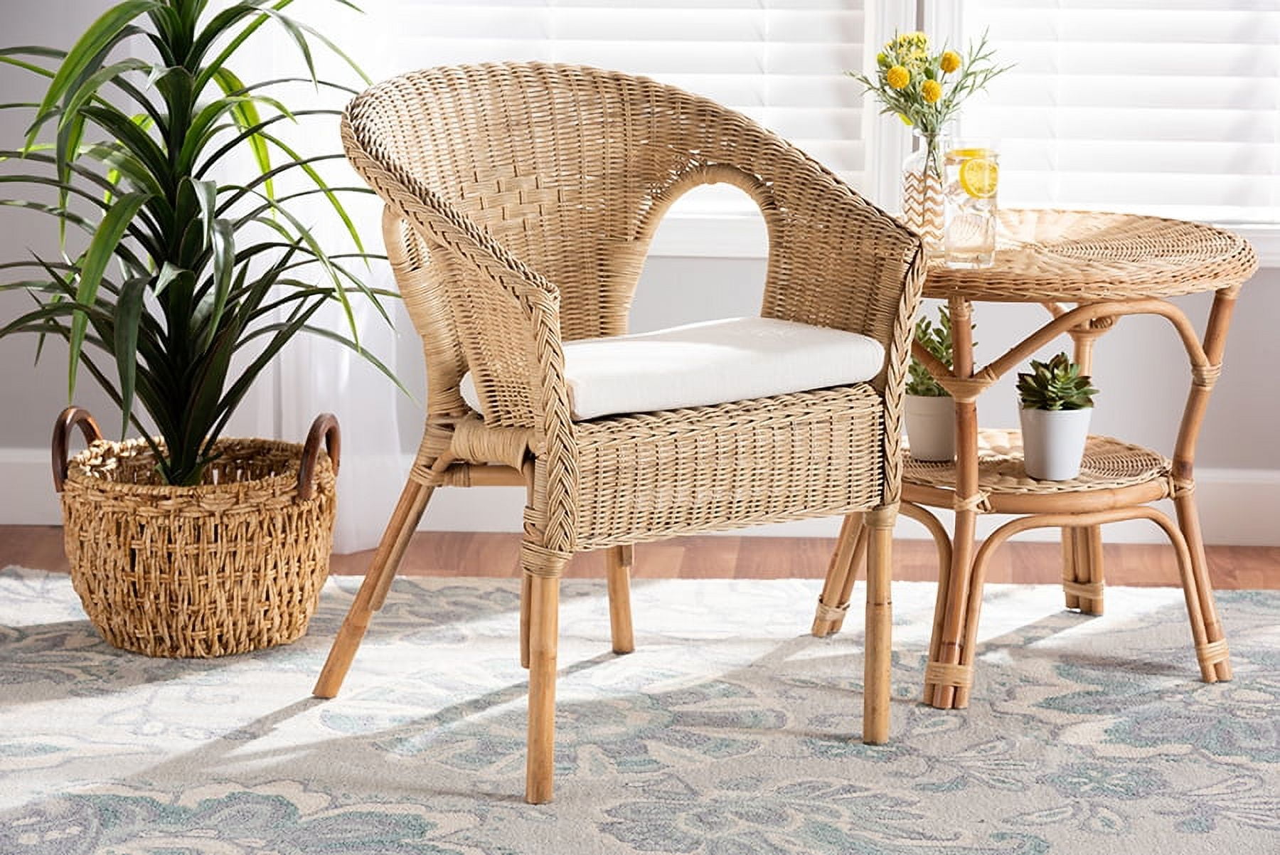 bali & pari Abbey Rattan BOHO Dining Chair, Natural Brown - Walmart.com