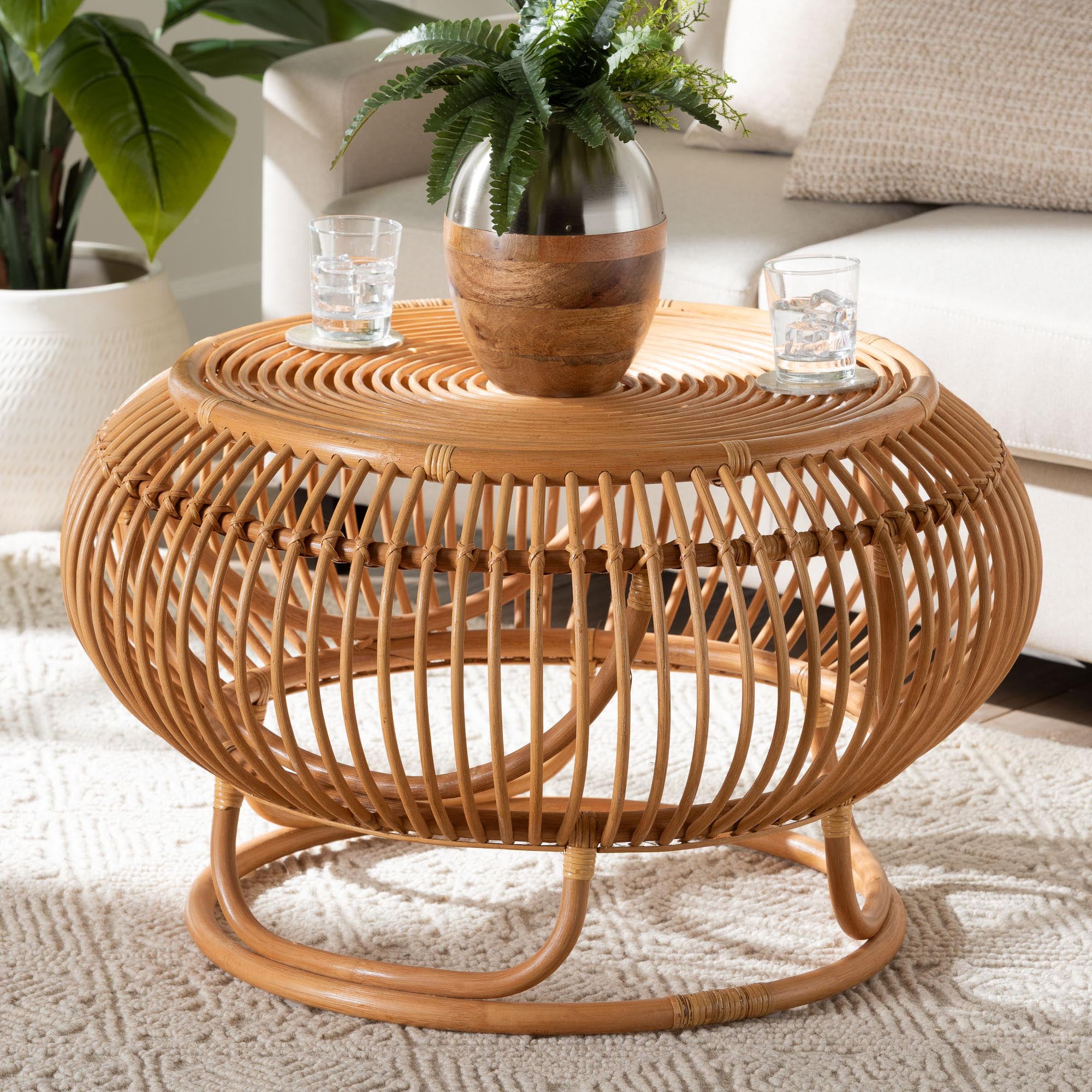 bali & pari Adeola Boho Coffee Table, Light Honey - Walmart.com