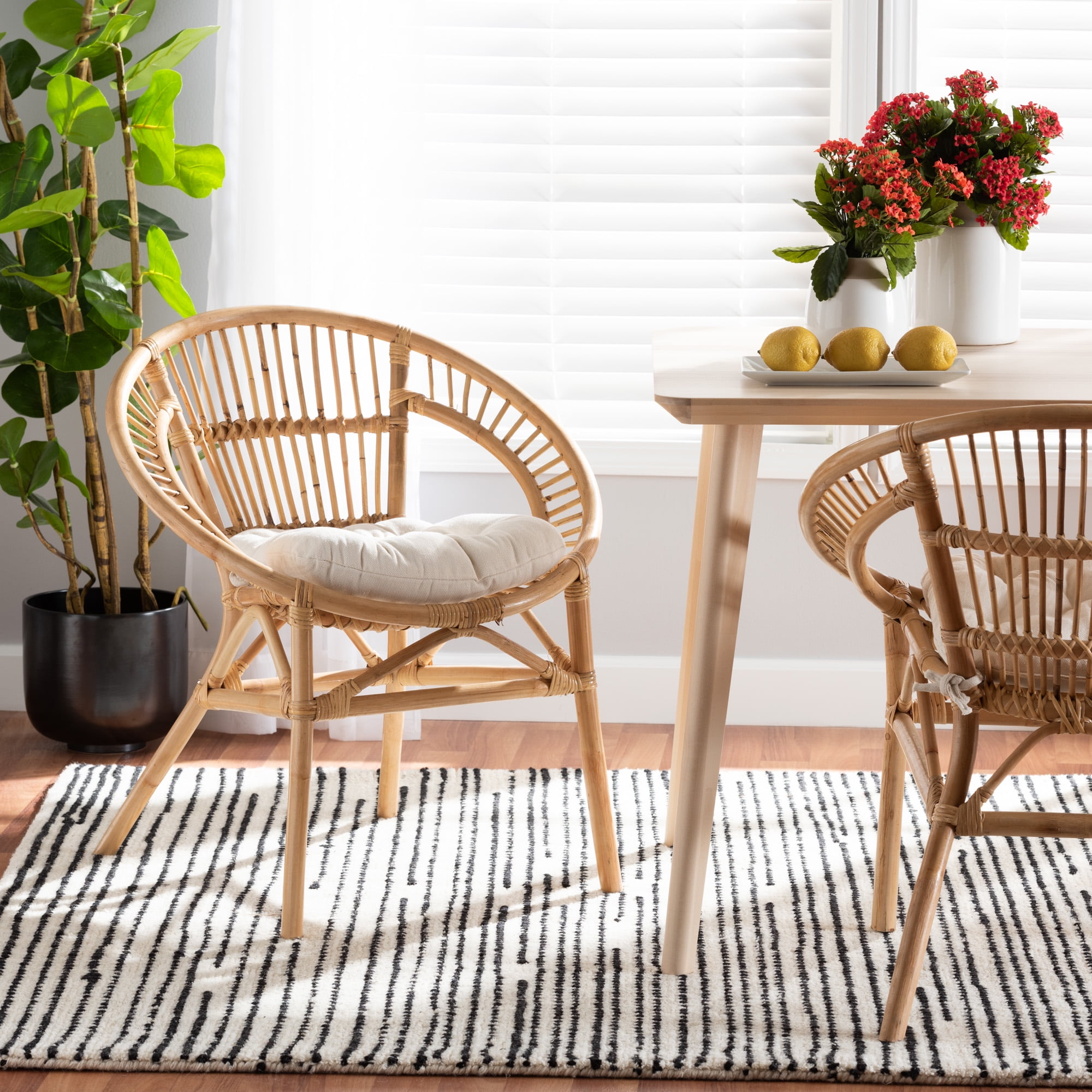 Free Shipping! bali & pari Adrina Rattan BOHO Dining Chair with ...