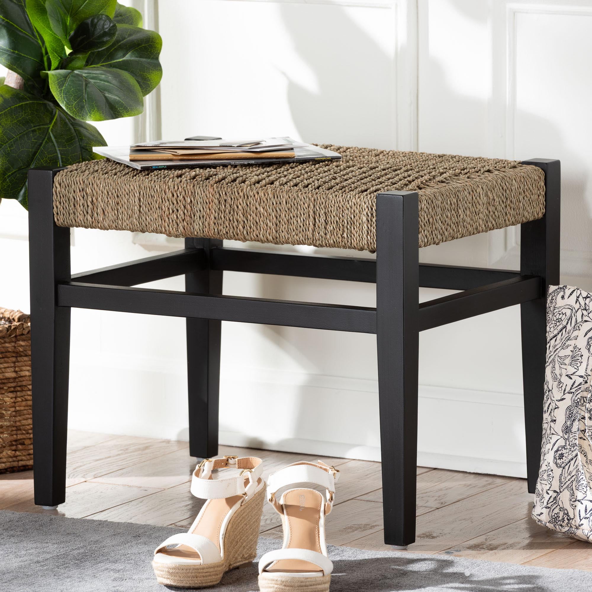 bali & pari Amber Boho Accent Bench, Natural Brown - Walmart.com