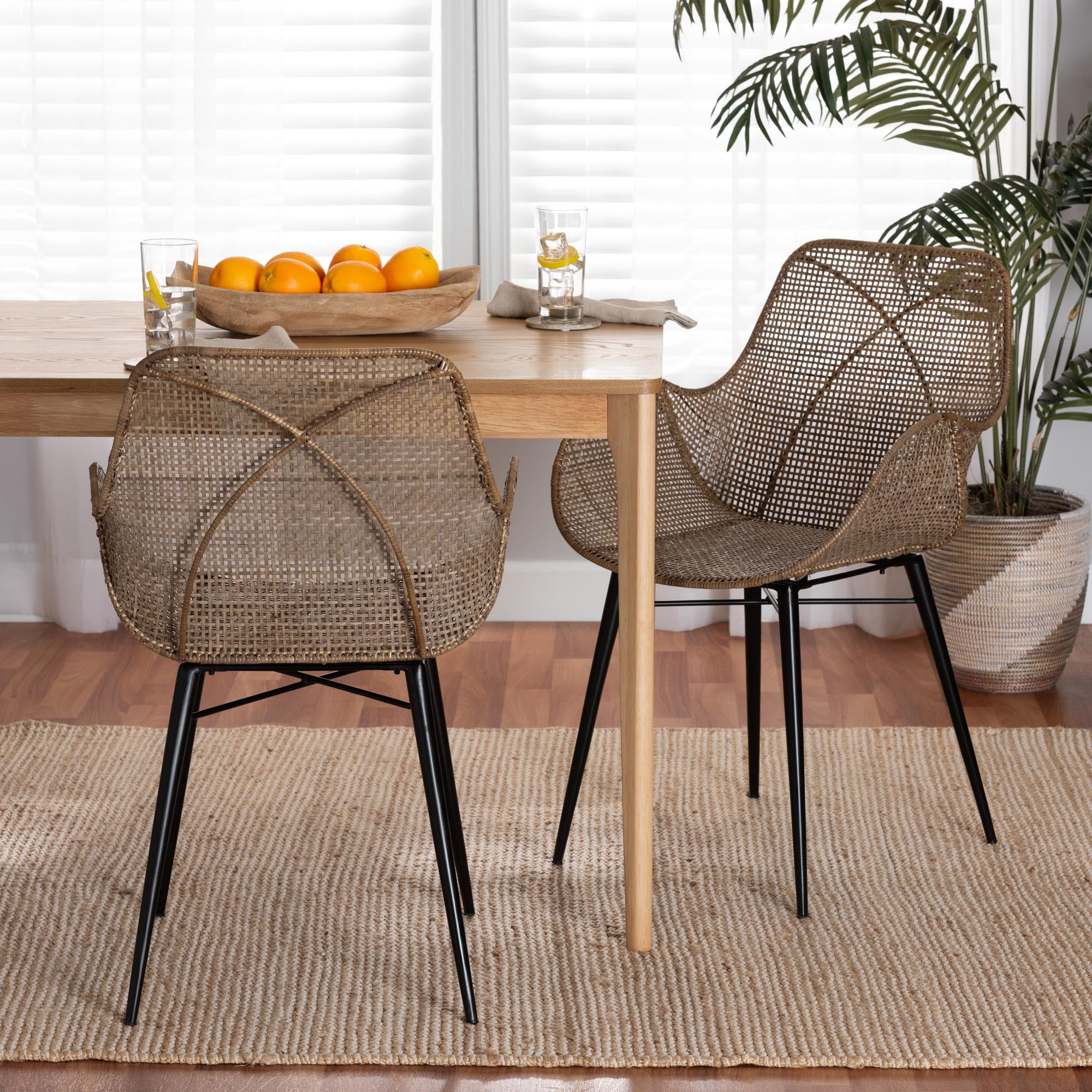 Bali & Pari Ballerina Rattan Dining Chairs - Bohemian Design - Walmart.com