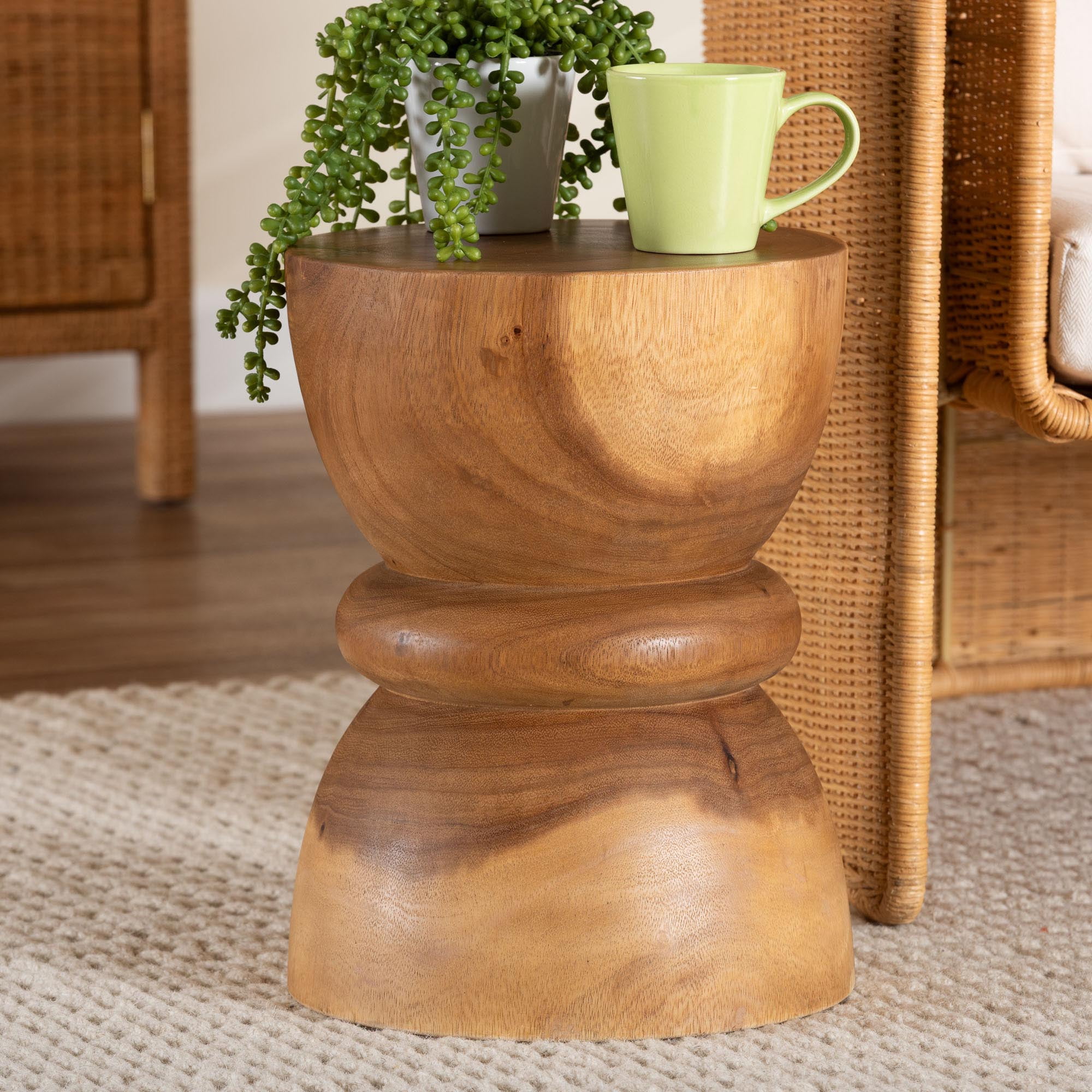 bali & pari Bancroft Rustic End Table, Natural Brown - Walmart.com