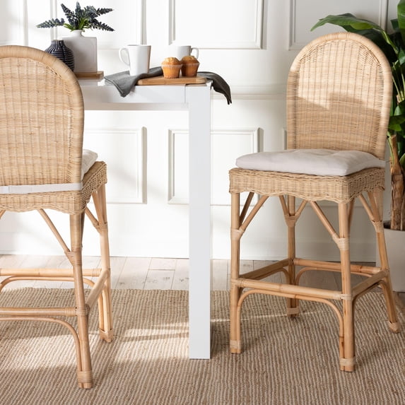 Free Shipping! bali & pari Bilu Bohemian Bar Stools, 2-Piece, Natural ...