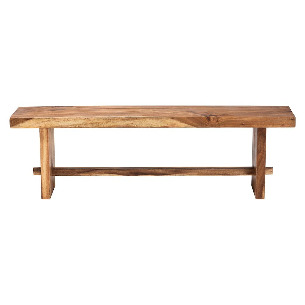 bali & pari Biyu Suar Wood Dining Bench - Handcrafted Solid Wood Bench ...