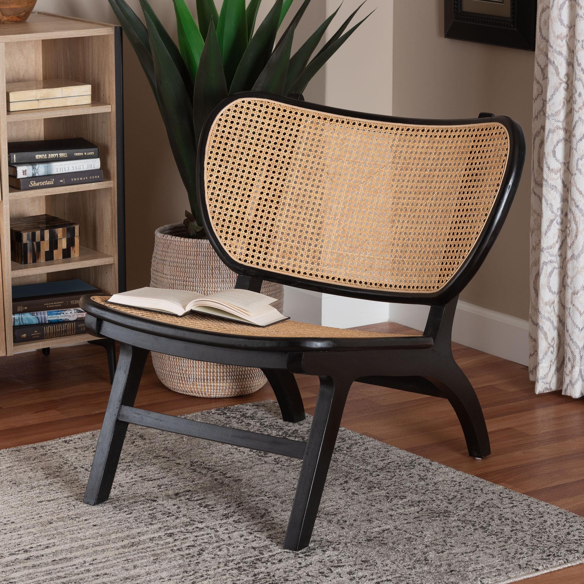 bali & pari Brisbane Boho Accent Chair, Black - Walmart.com