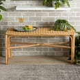 bali & pari Cacaban Natural Rattan Bohemian Accent Bench - Walmart.com