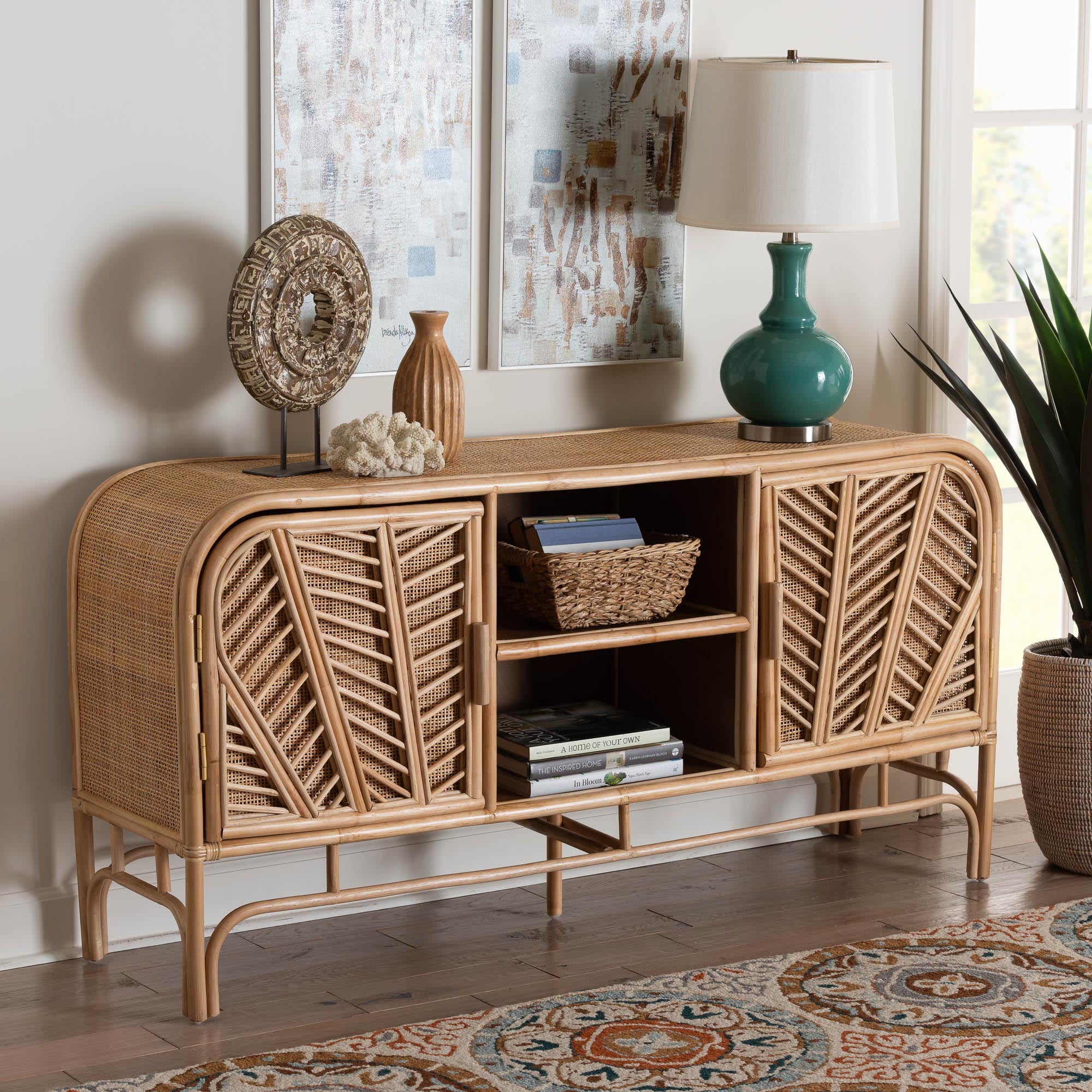 bali & pari Carabella Boho Storage Cabinet, 2-Door, Natural - Walmart.com