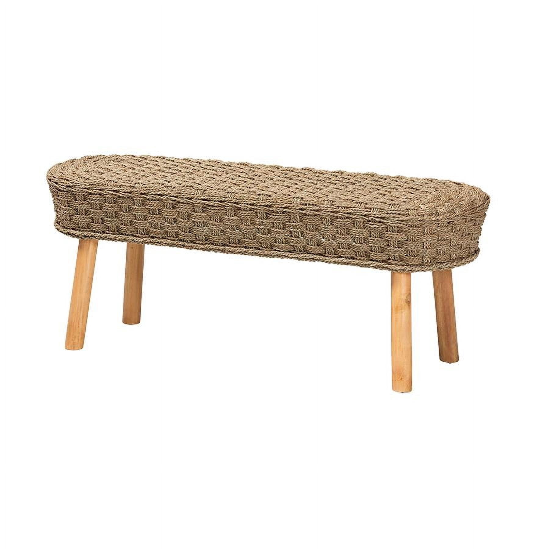 bali & pari Denver Bohemian Natural Seagrass and Acacia Wood Accent ...
