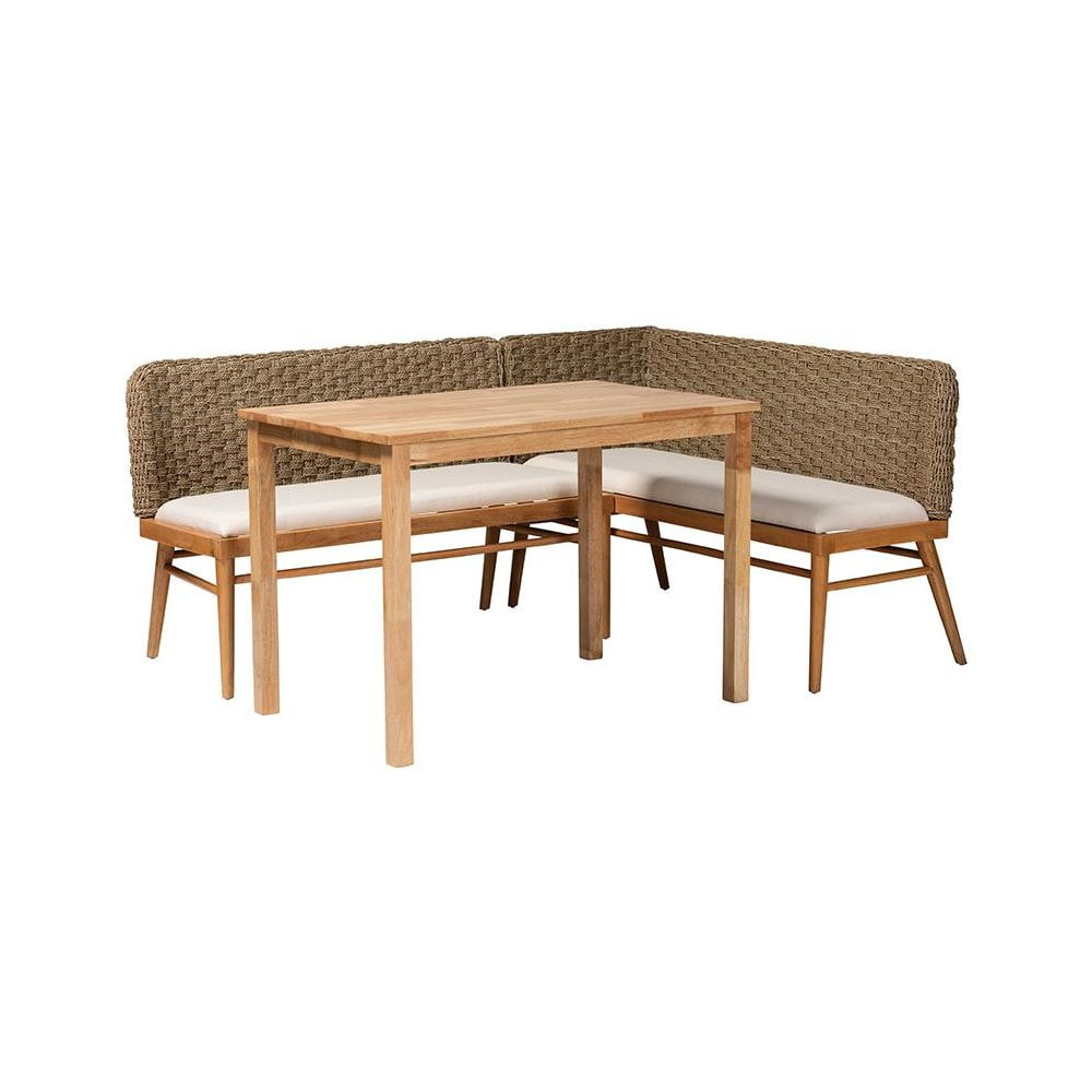 bali & pari Denver Modern Bohemian Natural Seagrass and Acacia Wood 3 ...