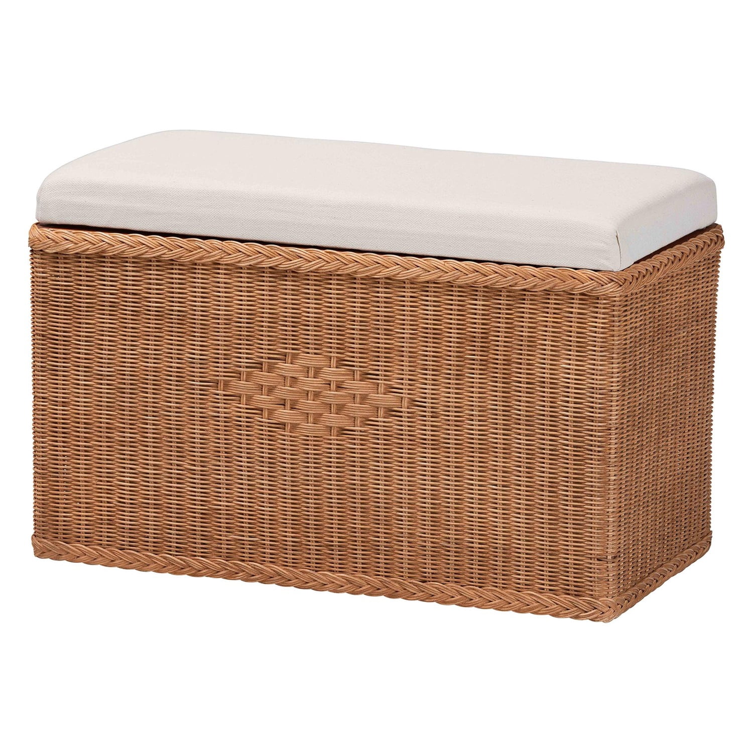 bali & pari Eamon Braided Natural Rattan Storage Bench - Walmart.com
