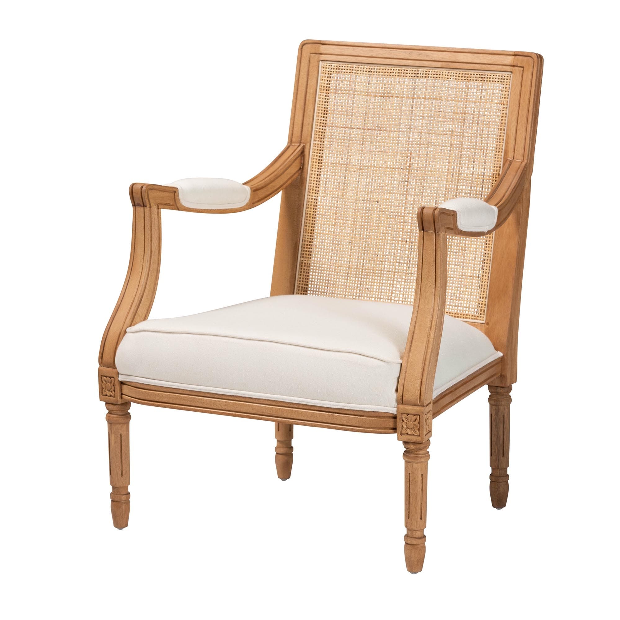 bali & pari Garridan Traditional French Wood Accent Chair Beige, Honey ...