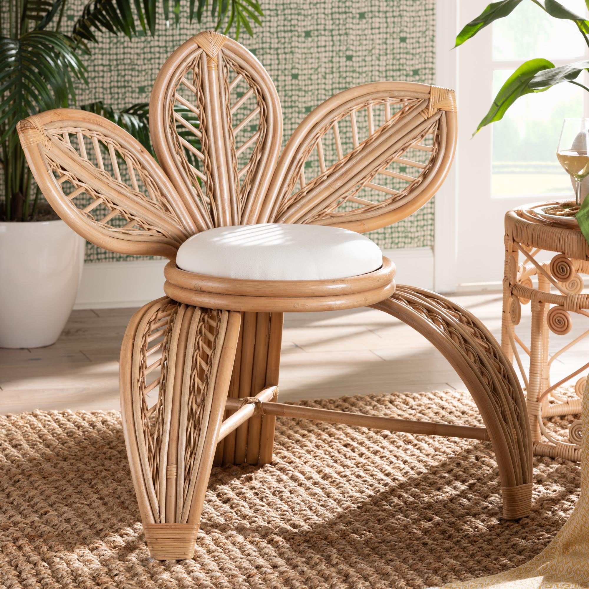 bali & pari Gresham Rattan BOHO Flower Chair, Natural Brown - Walmart.com