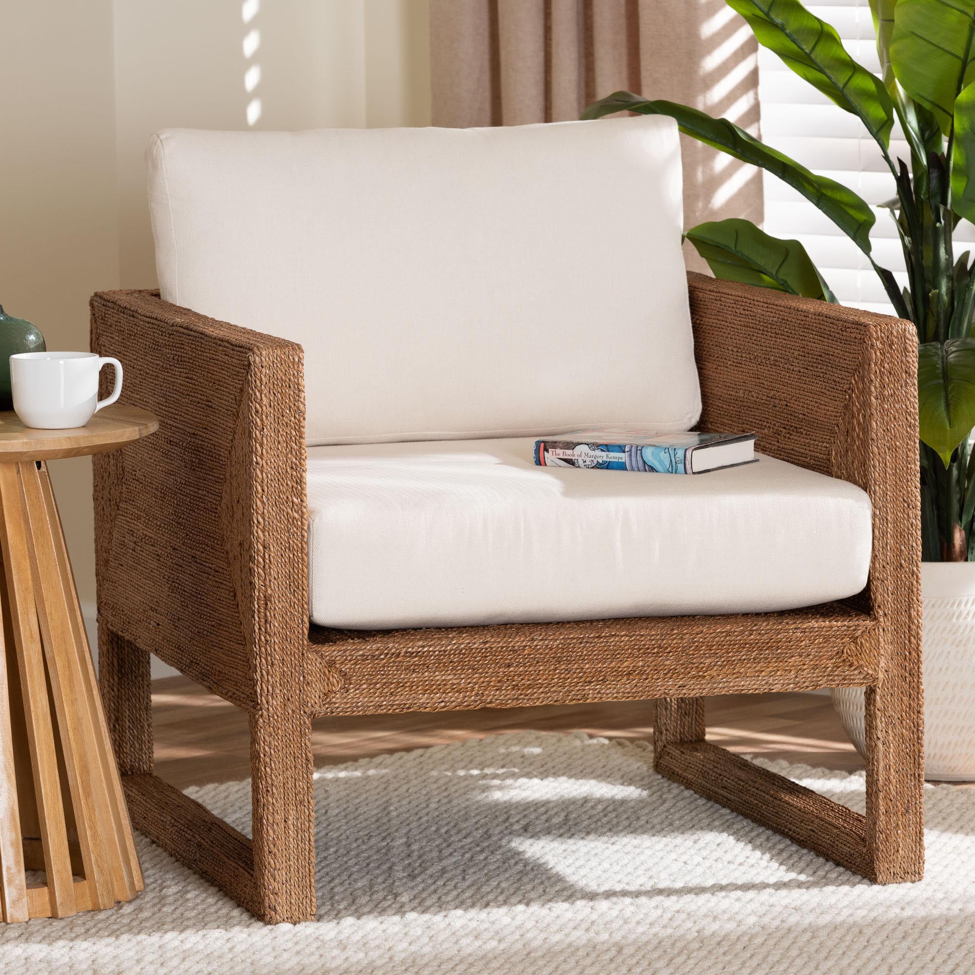 Free Shipping! bali & pari Helina Boho Arm Chair, Light Brown Acacia ...