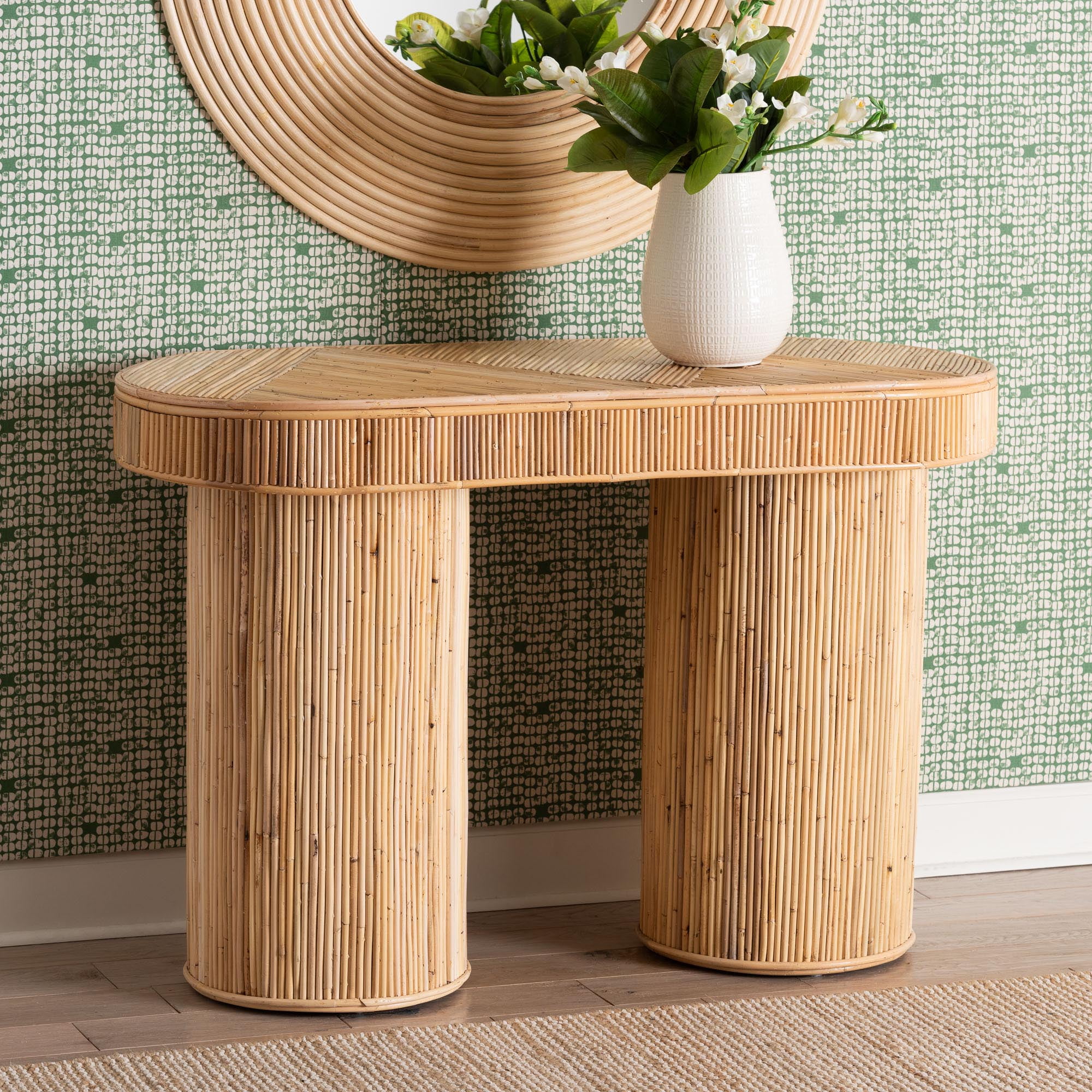 bali & pari Iryna Boho Console Table - Rattan - Walmart.com