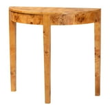 bali & pari Jihan Natural Real Burl Wood Half-Moon Console Table ...