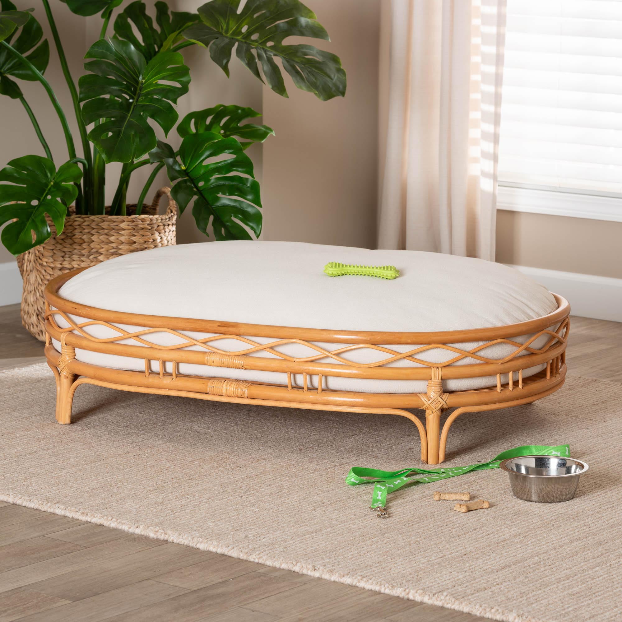 bali & pari Jovia Boho Pet Bed, Natural Rattan, Honey - Walmart.com