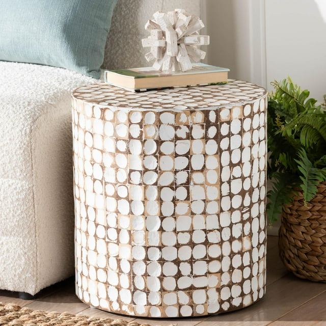 bali & pari Juliette Boho End Table, Round , Ivory - Walmart.com