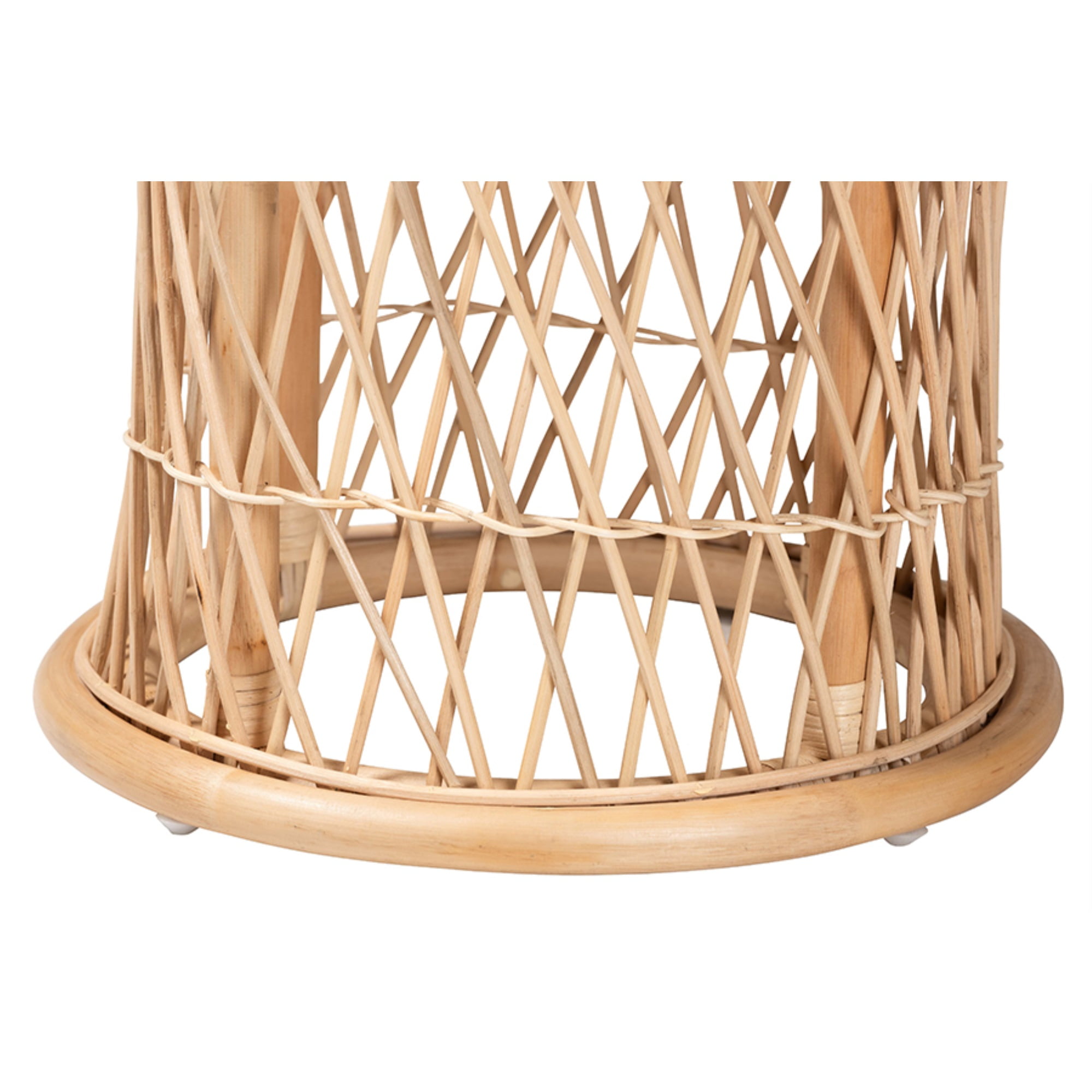 bali & pari Junius Bohemian Natural Rattan Ottoman Footstool - Walmart.com