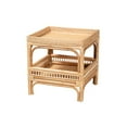 Bali & Pari Lombok Boho Natural Rattan Wood Square Accent End Table ...