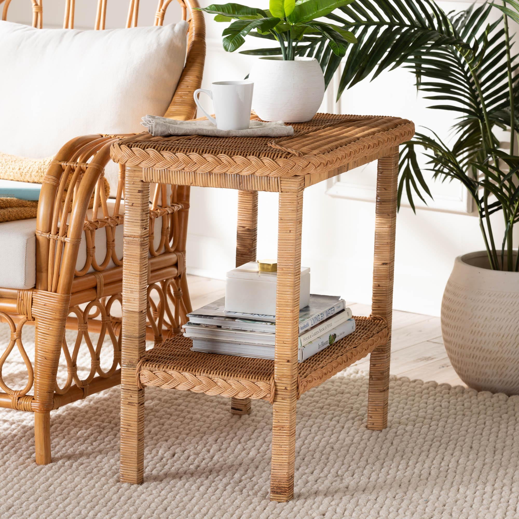 bali & pari Minahasa 2-Tier Solid Wood End Table - Design - Walmart.com