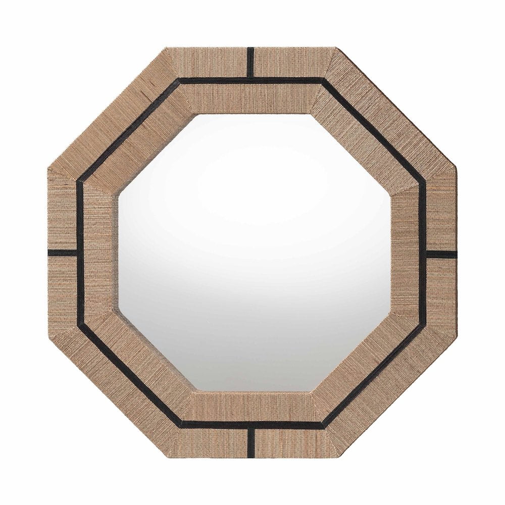 bali & pari Mirai Bohemian Woven Grasscloth Octagon Accent Mirror ...