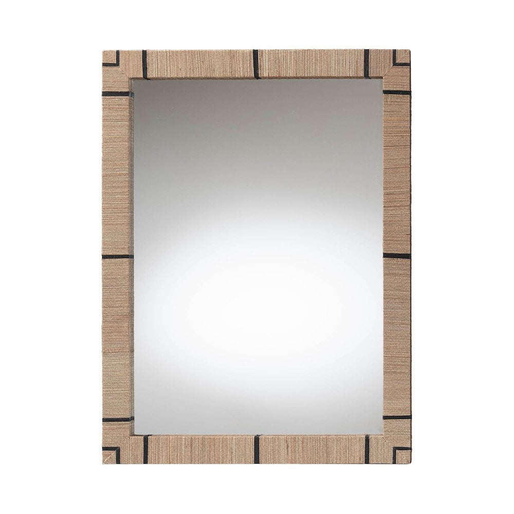 bali & pari Mirai Bohemian Woven Grasscloth Rectangle Accent Mirror ...