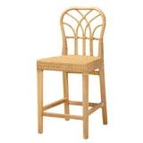 bali & pari Bohemian Rattan Counter Stool - Natural Wood Seat - Walmart.com
