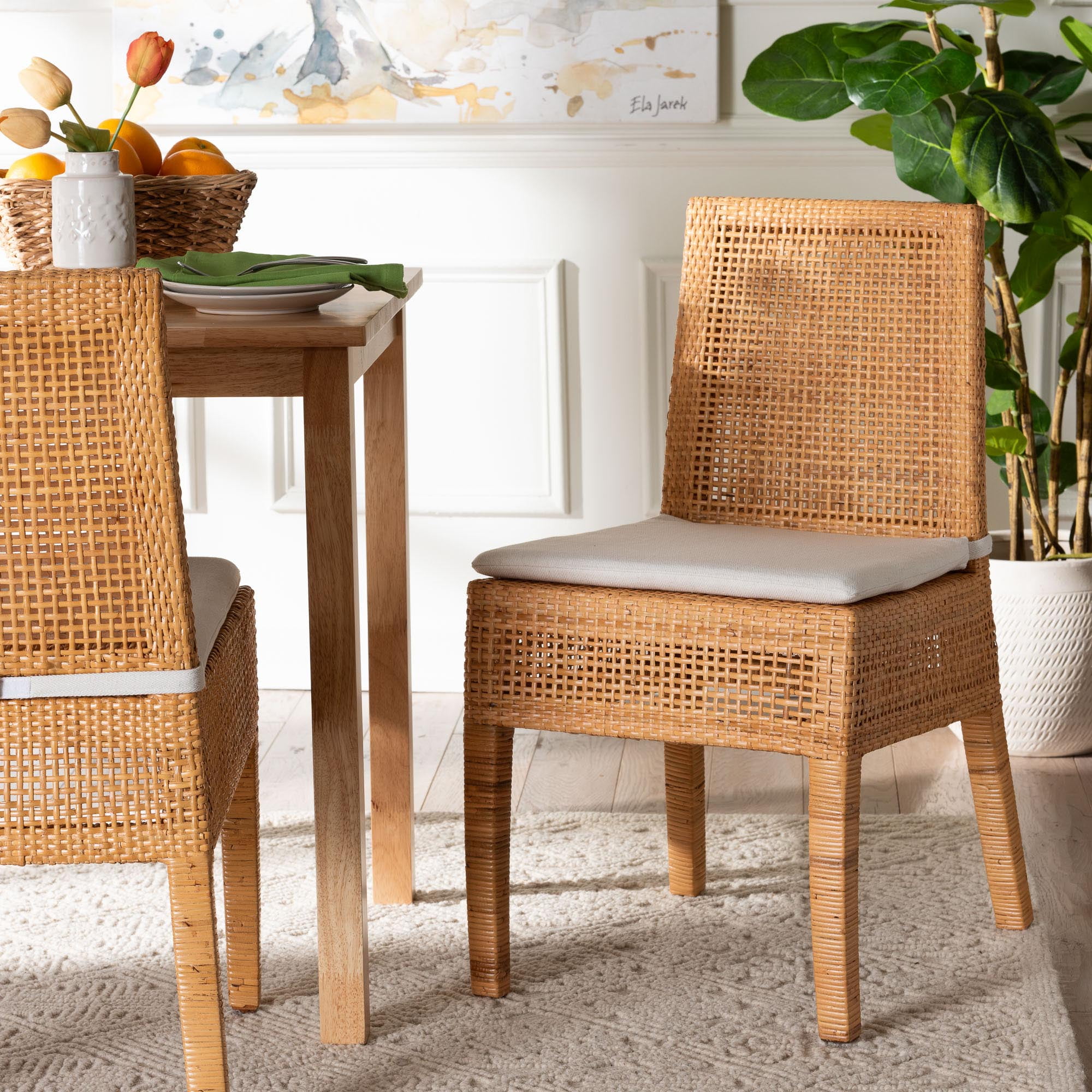 bali & pari Morris Boho Dining Chair, Light Honey - Walmart.com