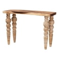 bali & pari Nasnan Teak Wood Console Table with Seagrass and Bobbin ...