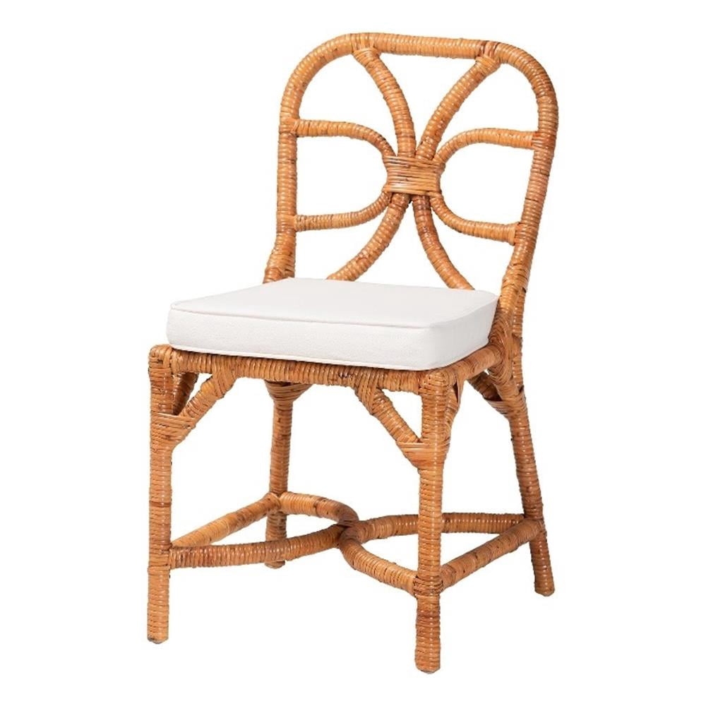 bali & pari Alondra Natural Rattan Dining Chair Handwoven Wicker Side ...
