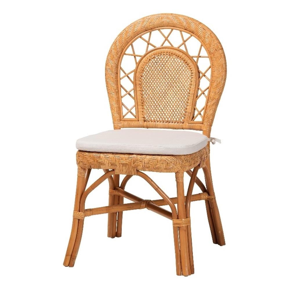 bali & pari Adam Natural Rattan Dining Chair with Curved Backrest ...