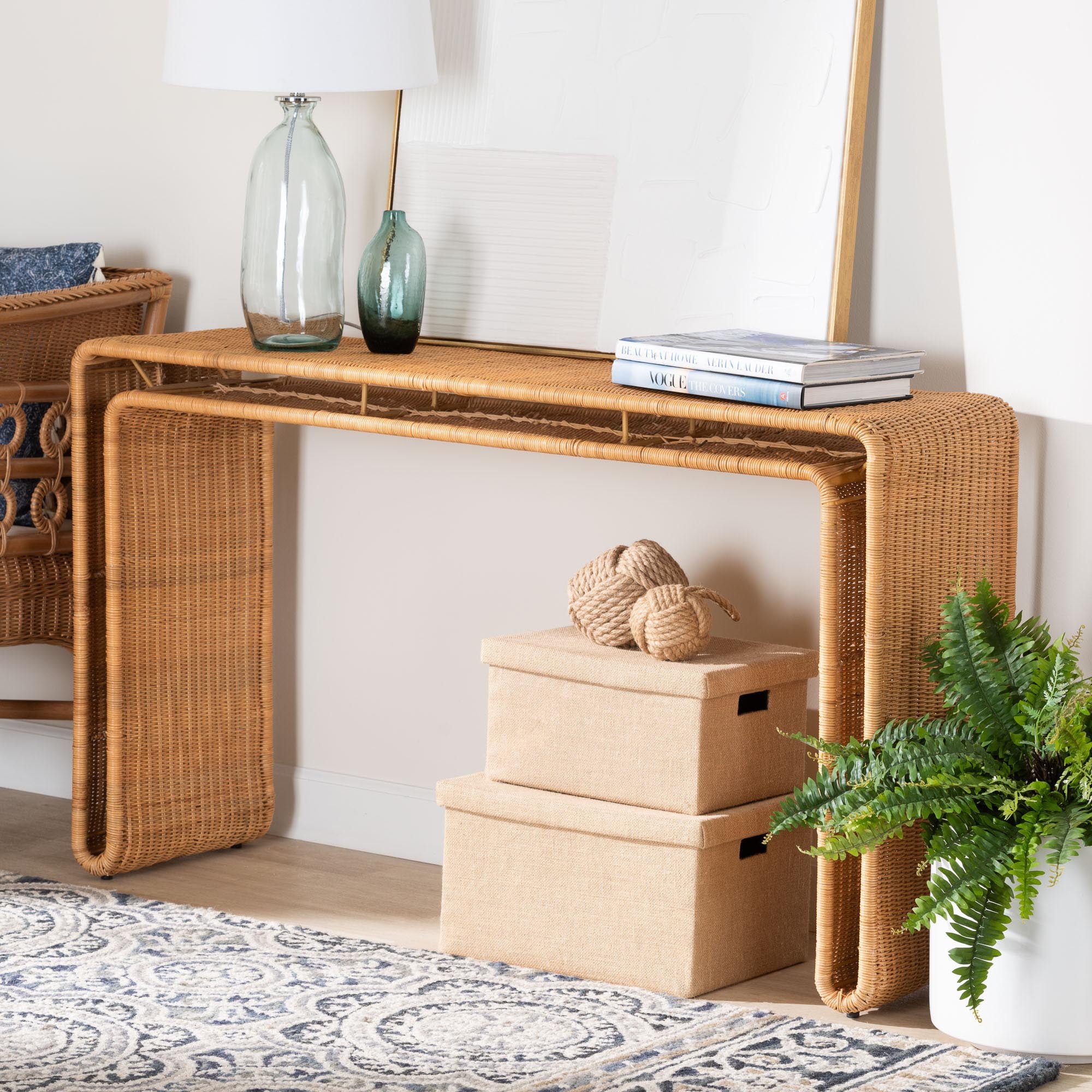 bali & pari Nevada Boho Console Table, Light Honey - Walmart.com