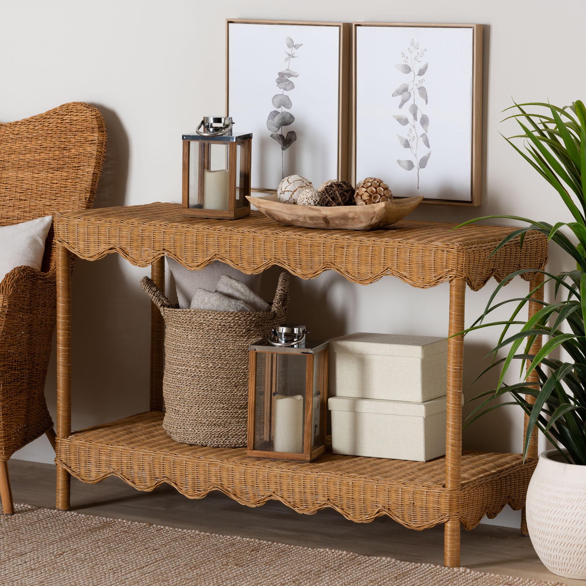 Oteria Boho Console Table - Handcrafted Rattan - Walmart.com