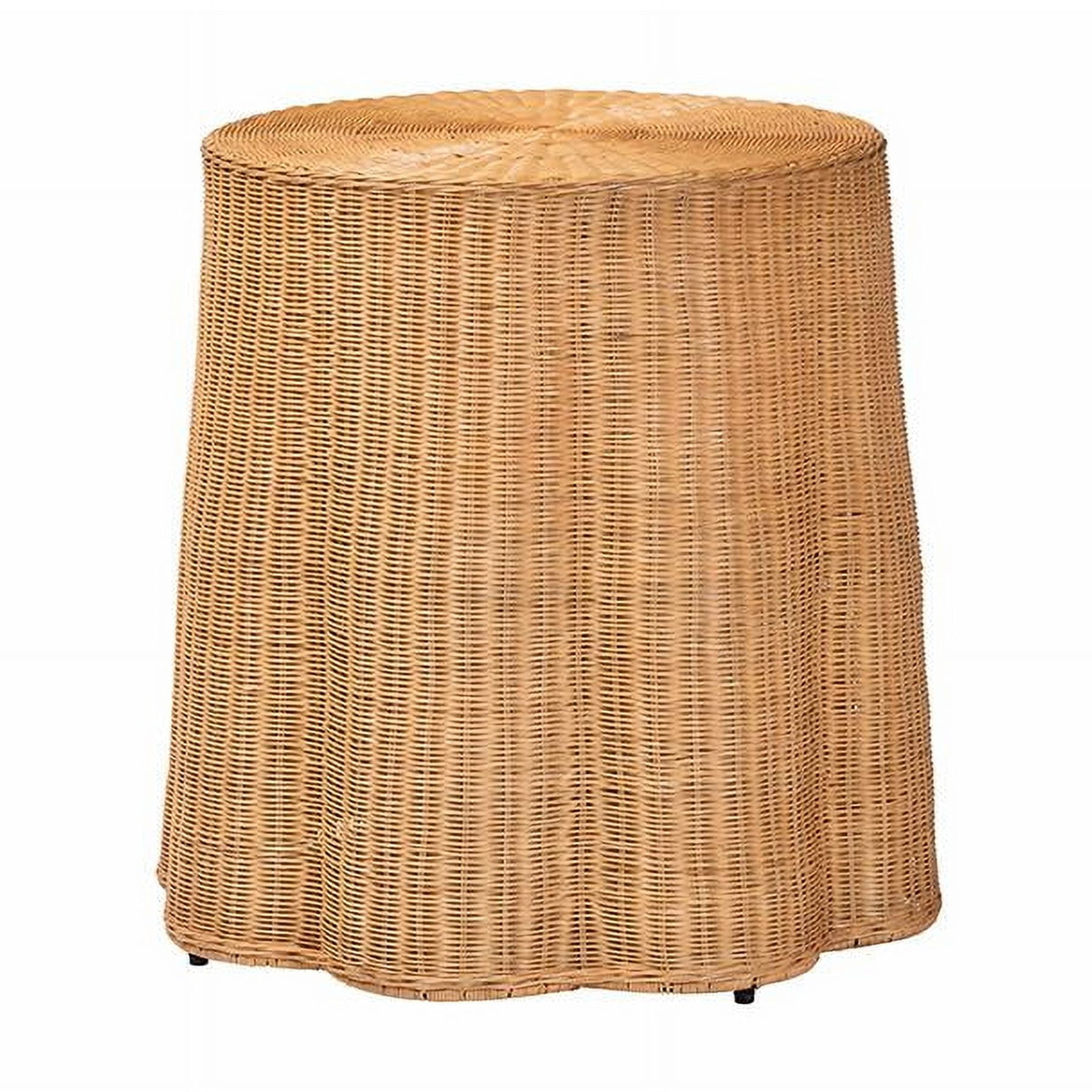 Bali & Pari Boho Style Palm Round Wood and Rattan End Table - Walmart.com