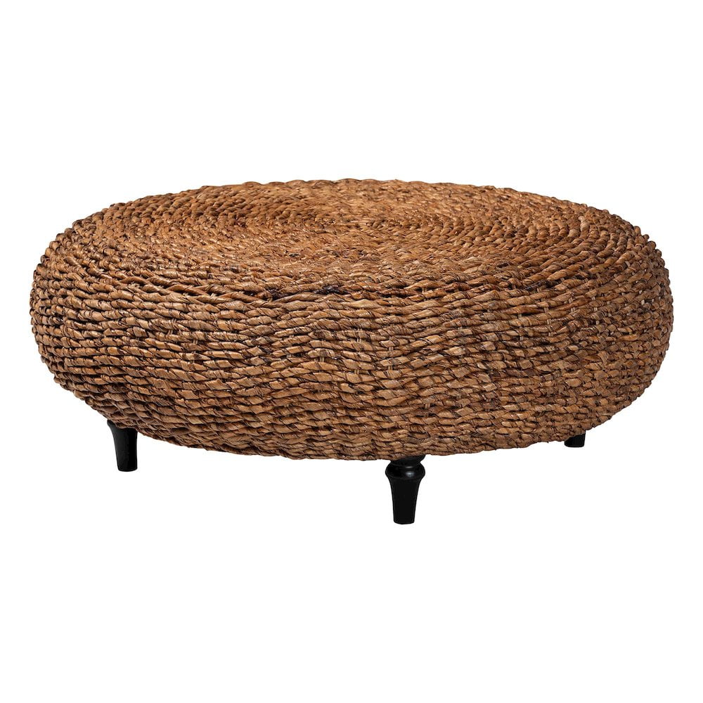 bali & pari Riau Handwoven Seagrass Coffee Table with Wooden Legs ...