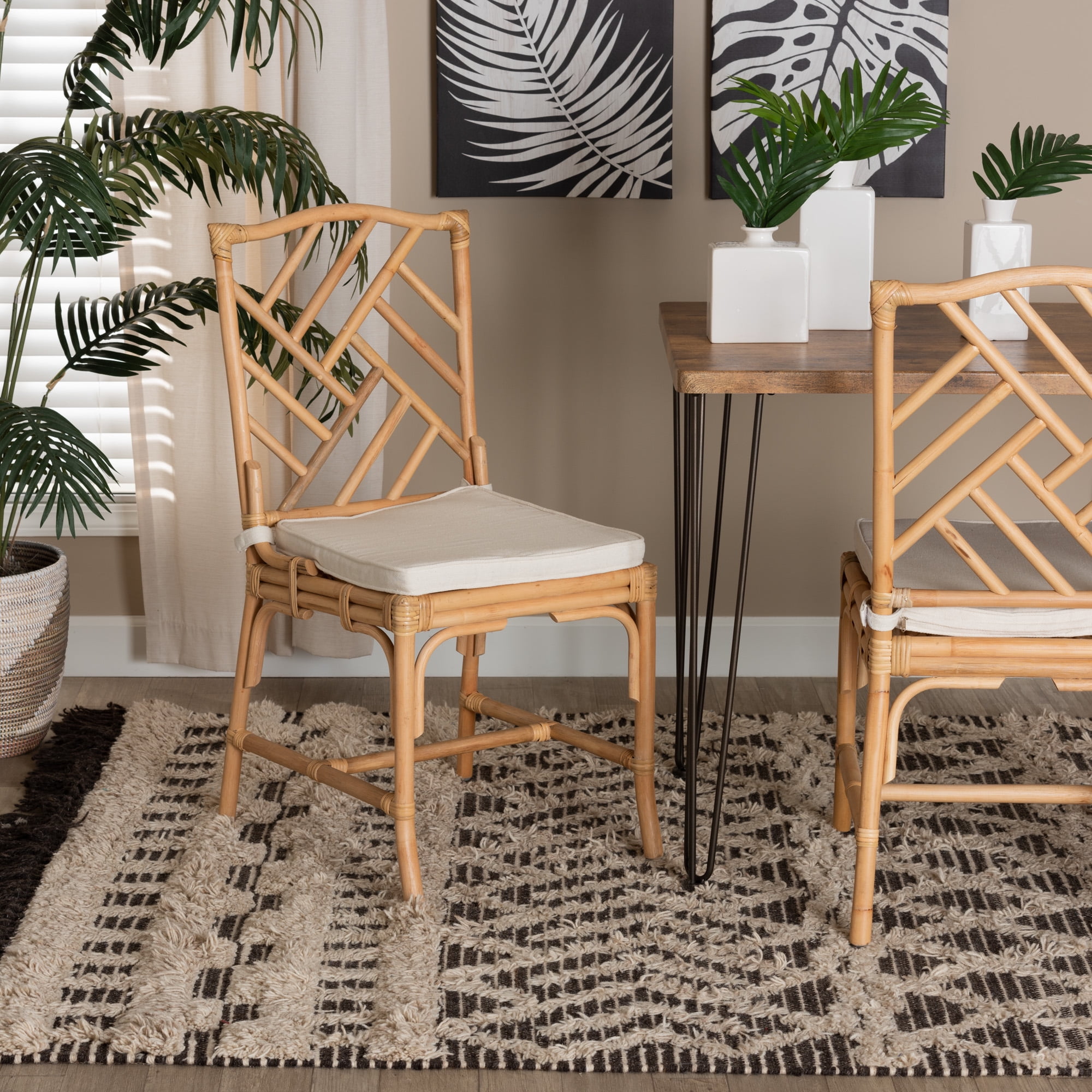 Bali & Pari Rio Rattan Dining Chair - Natural Design - Walmart.com