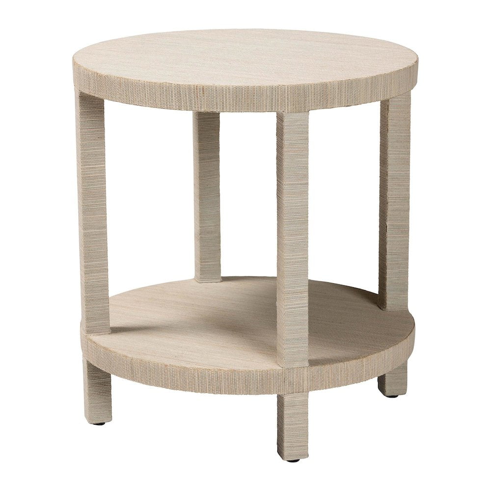 bali & pari Rocco Bohemian Woven Grasscloth End Table - Walmart.com