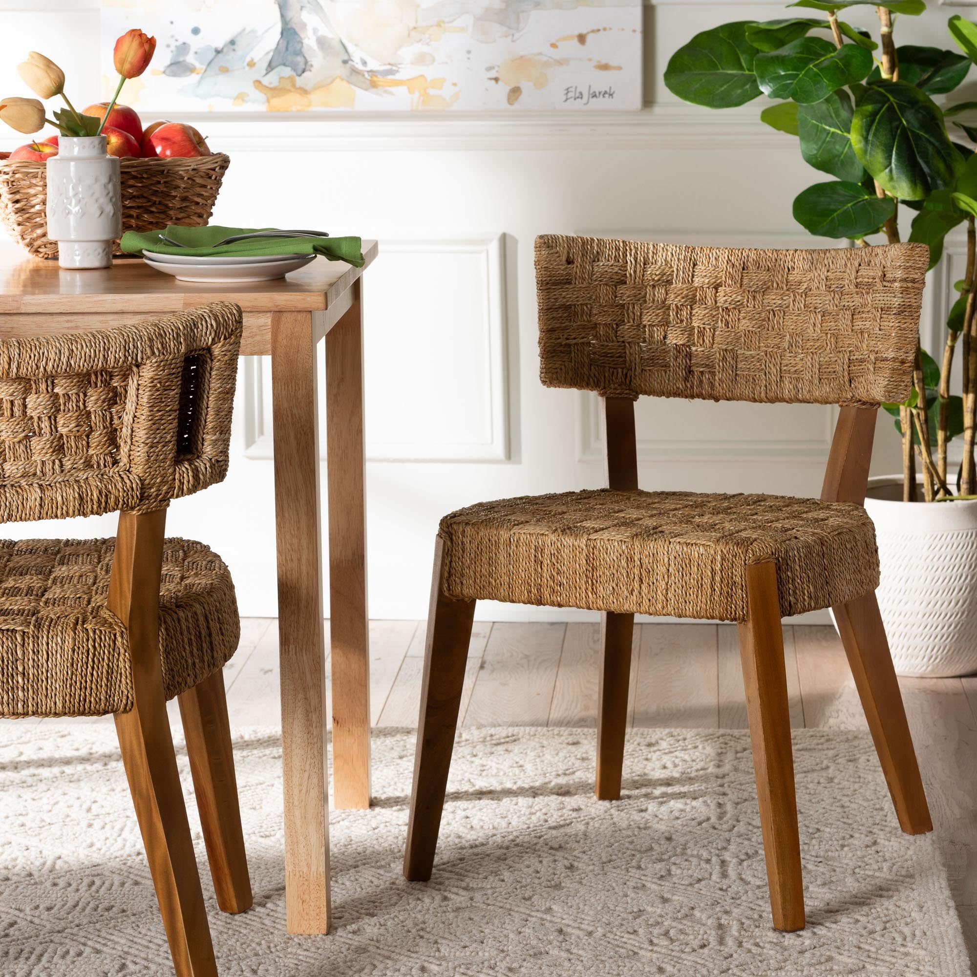 bali & pari Sabit Boho Dining Chair, Natural Brown - Walmart.com