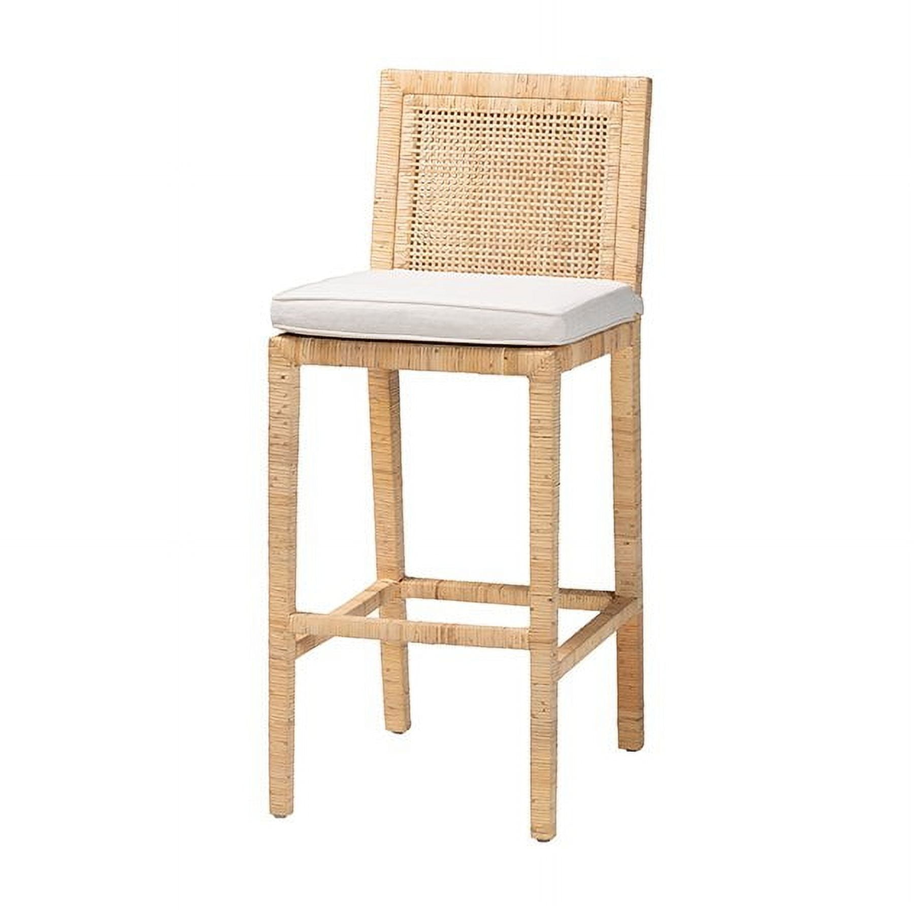 bali & pari Sofia Bohemian Natural Rattan Bar Stool - Walmart.com