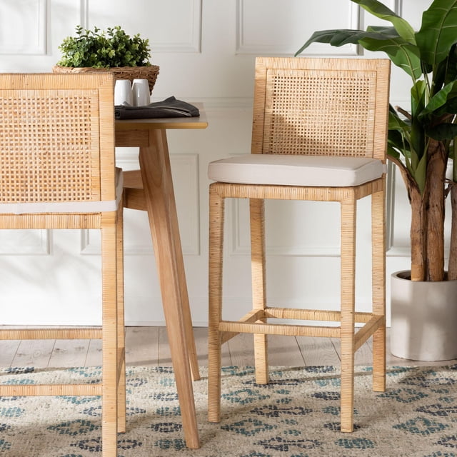 bali & pari Sofia Boho Bar Stool, Bar Height, Natural - Walmart.com