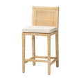 bali & pari Sofia Rattan and Mahogany wood BOHO Counter Stool, Natural - Walmart.com