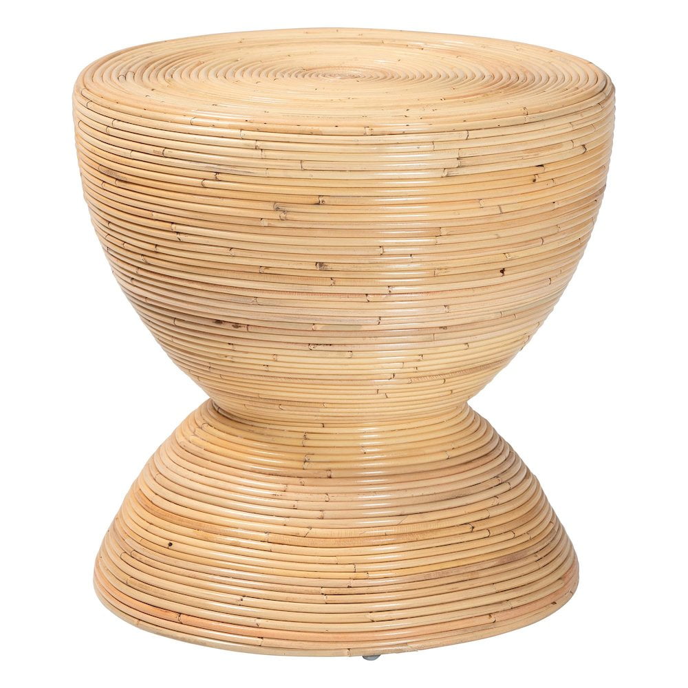bali & pari Tokyo Laminated Natural Rattan Side Table - Hourglass ...