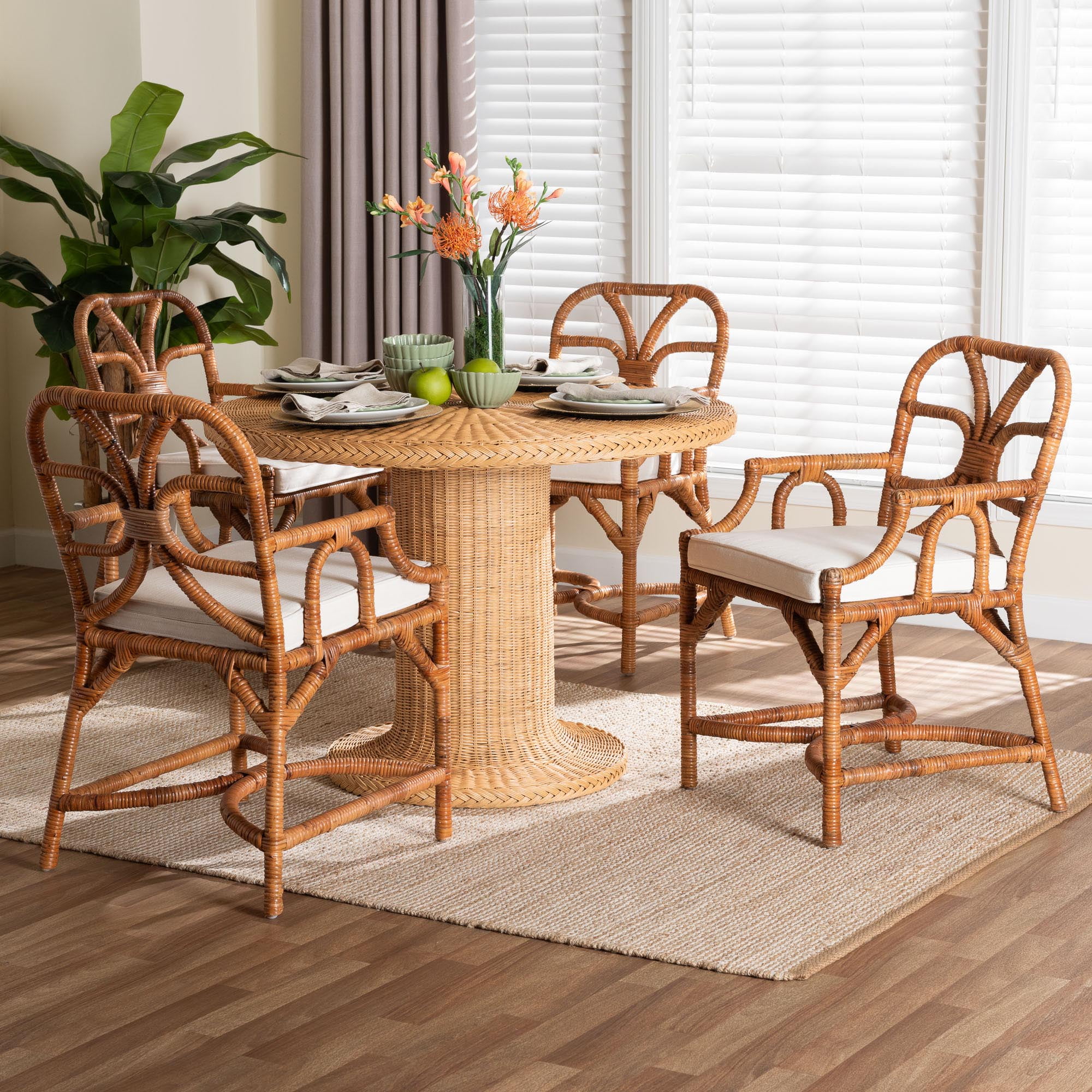 bali & pari pari Boho Dining Set, 5-Piece, Light Honey - Walmart.com
