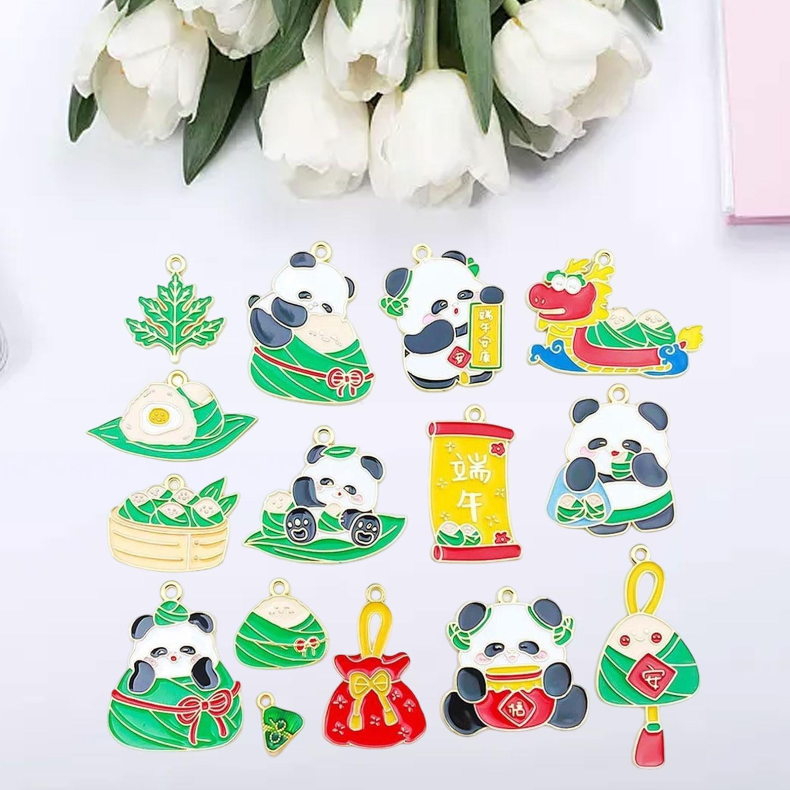balikha 15 Pieces Panda Shaped Rice Dumpling Pendants DIY Jewelry ...