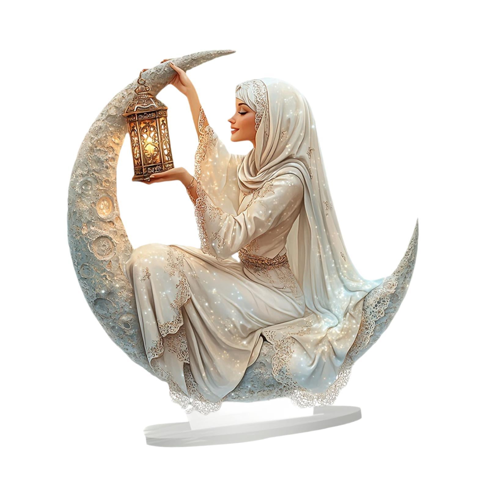 balikha 2D Flat Moon Desk Ornament Display Art Acrylic Craft Tabletop ...